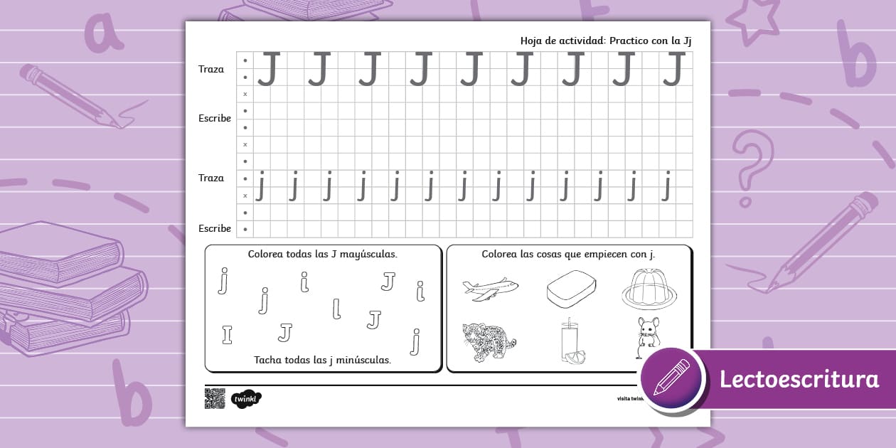 Hoja de actividad: Practico con la Jj (teacher made)