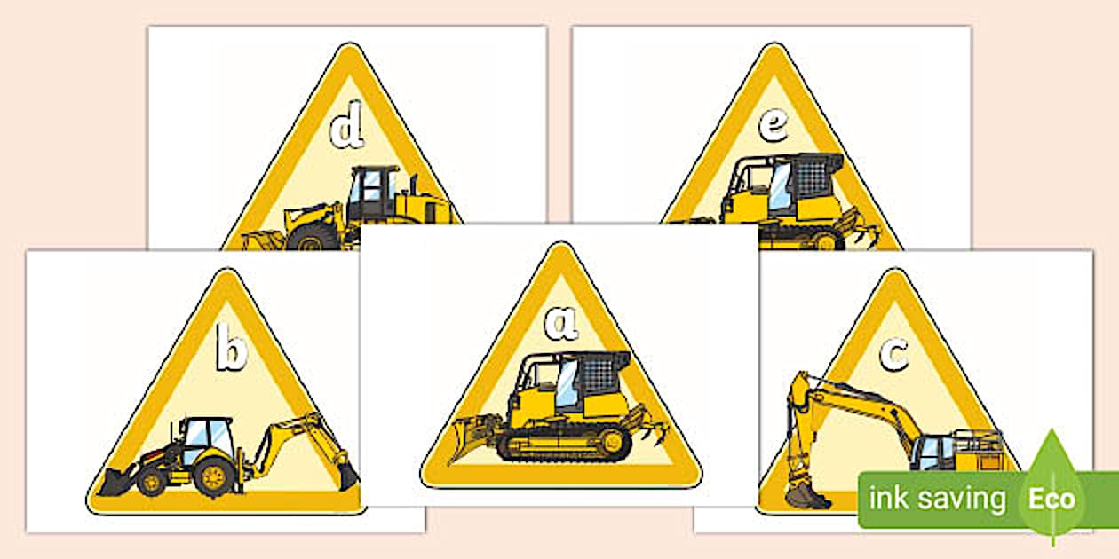 Alphabet on Diggers Display - Literacy - EYFS (teacher made)