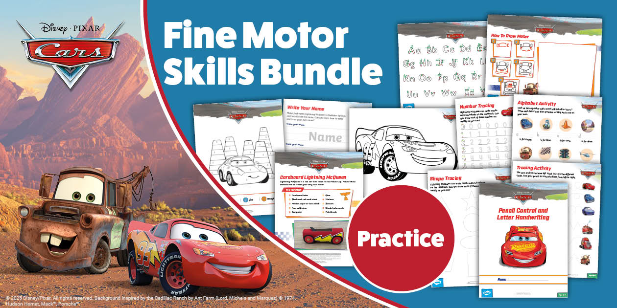 Cars: Fine Motor Skills Activity Pack