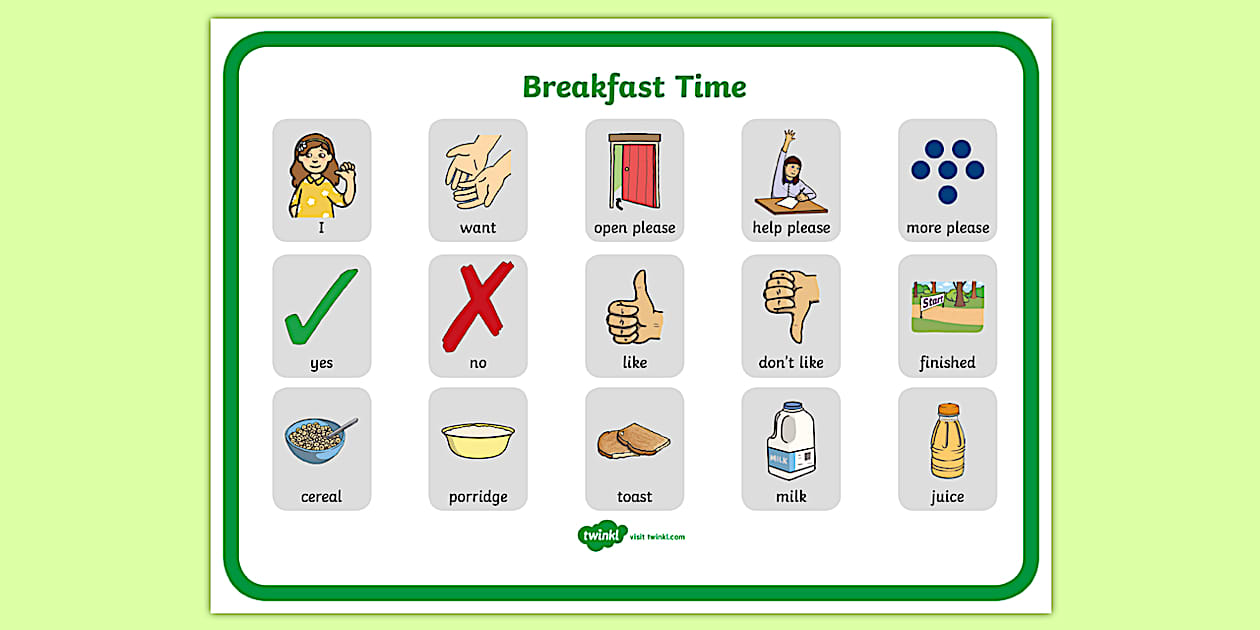 Breakfast Time Communication Board - Twinkl