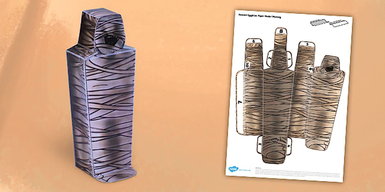 Ancient Egyptian Mummy Paper Model (teacher made) - Twinkl