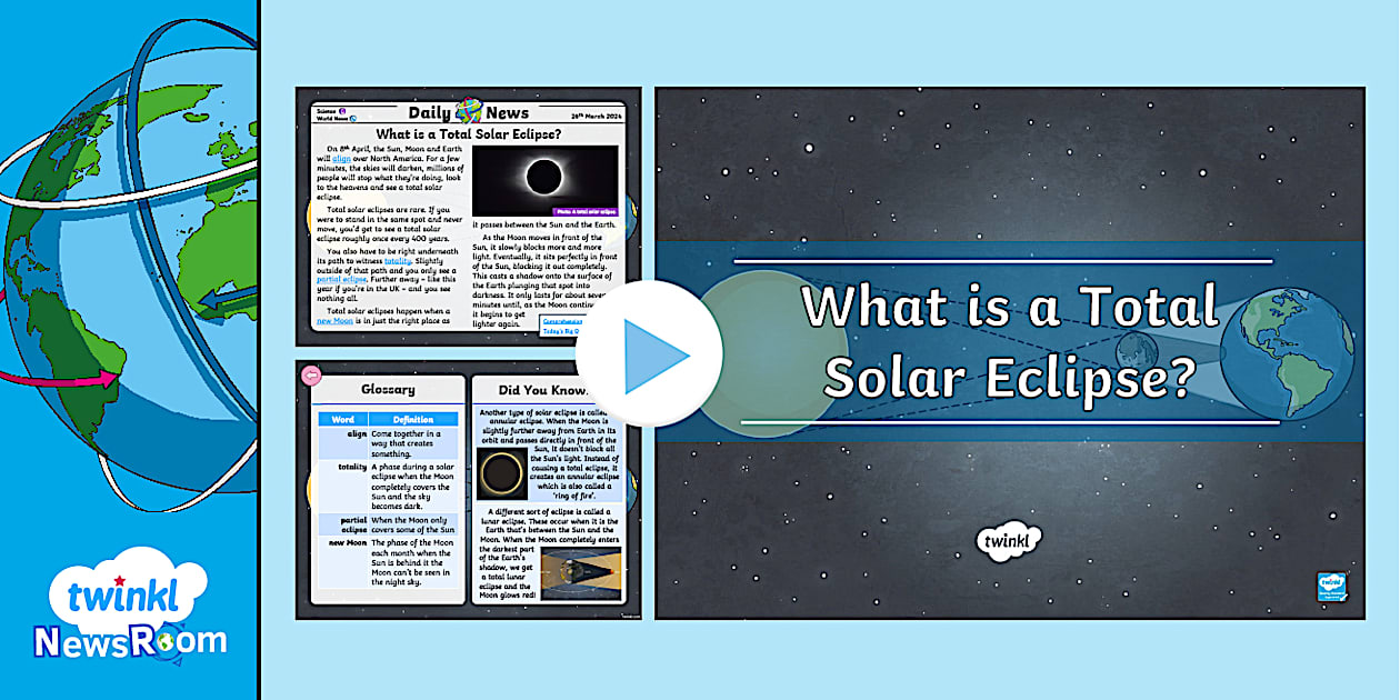 What is a Total Solar Eclipse? Daily News PowerPoint (ages 7-11)