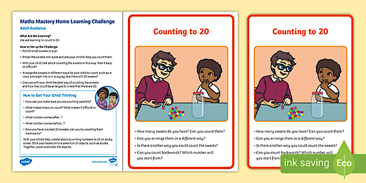 👉 EYFS Maths Mastery Home Learning Challenge: Counting to 20