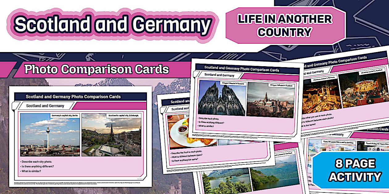 Scotland vs Germany Comparison Photo Cards