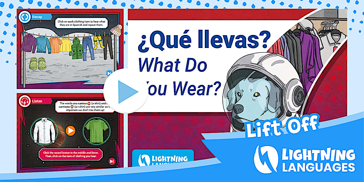 👉 Lightning Languages | Spanish Lift Off Clothes PowerPoint 3