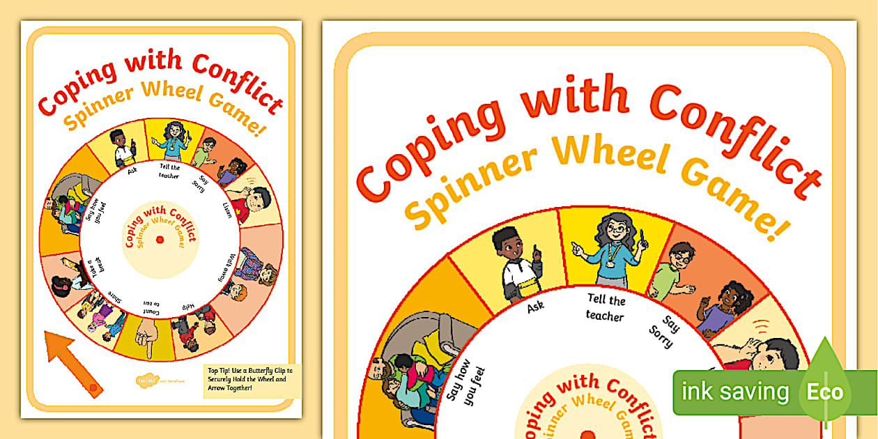 Coping with Conflict Spinner Game (teacher made) - Twinkl