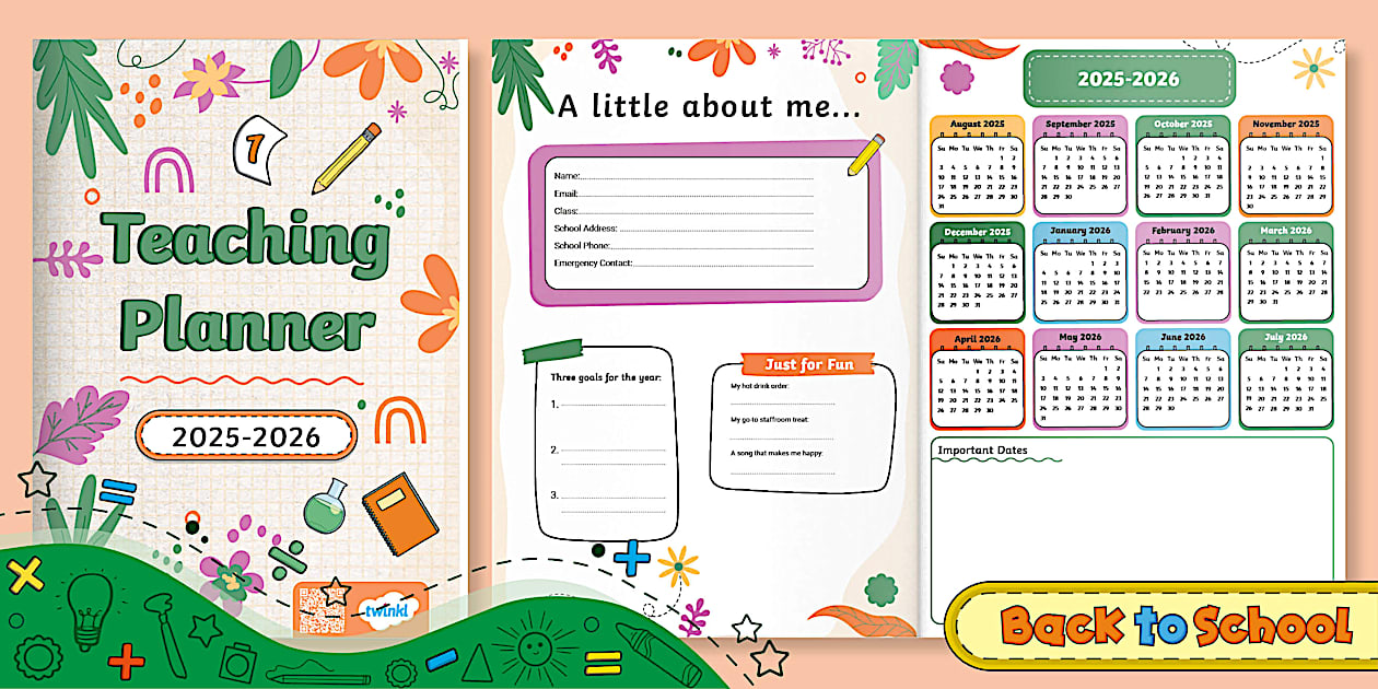 2025-2026 Teacher planner (teacher made) - Twinkl