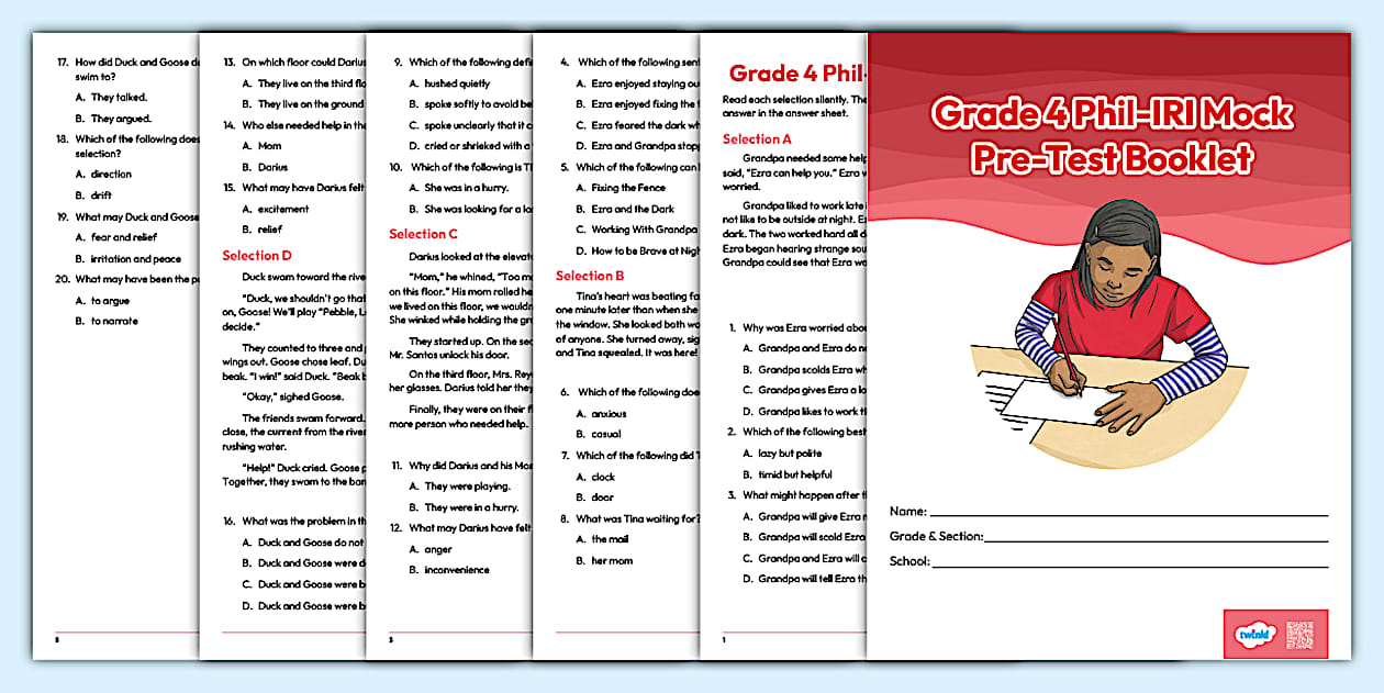 Grade 4 Phil-IRI Mock Pre-Test Booklet | Grade 4 | Twinkl