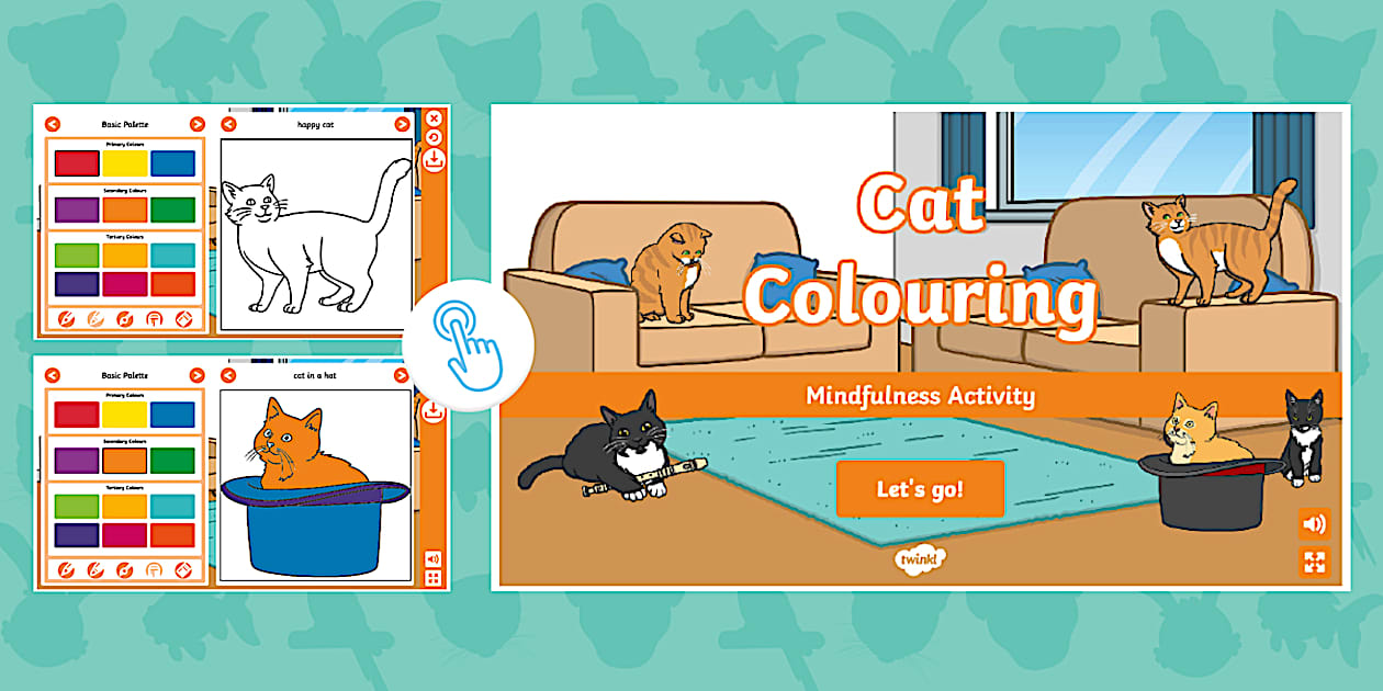 Cat Interactive Colouring (teacher made) - Twinkl