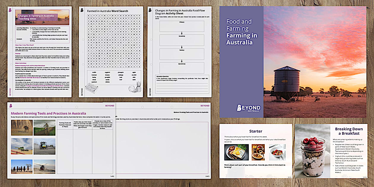 Food and Farming Lesson Pack: Farming in Australia - Twinkl