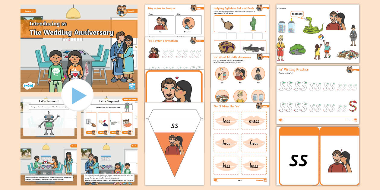 ss Lesson Pack - Level 2 Week 6 Lesson 3 - Phonics - Twinkl