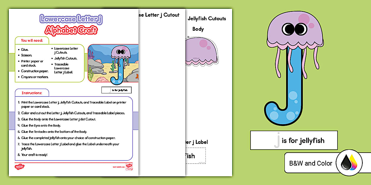 Lowercase Letter j Alphabet Craft - Twinkl