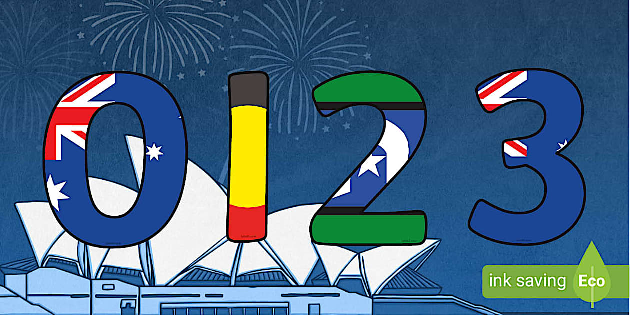 Australia Day Display Numbers (teacher made) - Twinkl