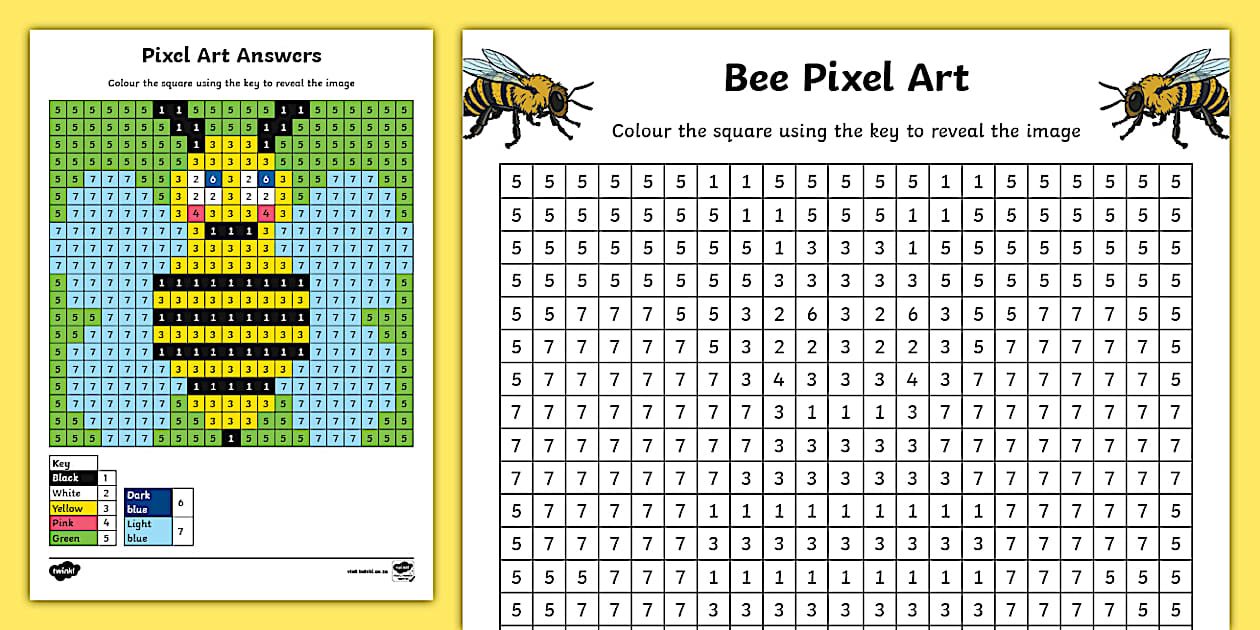 Grade 2 Creative Arts 2D Bee Pixel Art Template (CAPS Aligned)
