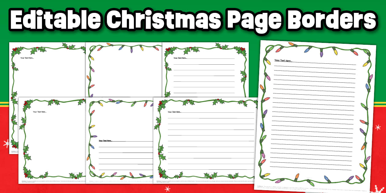 Editable Christmas Page Borders