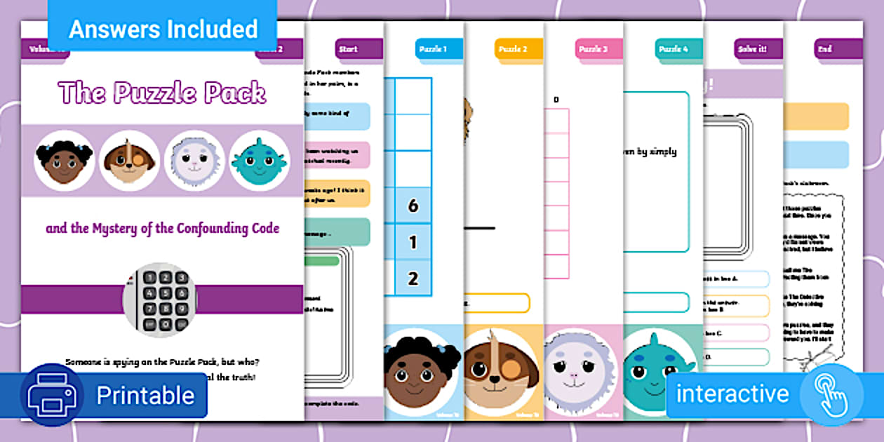 Puzzle Pack - Volume 10 - Kids Logic Puzzles – Twinkl - L2