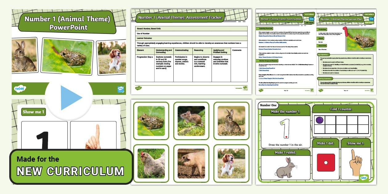 Number One Animal Pack | Twinkl Ireland | Maths Resources