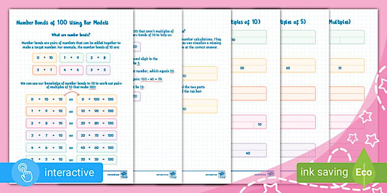 👉 Number Bonds of 100 Using Bar Models (Ages 6 - 7)