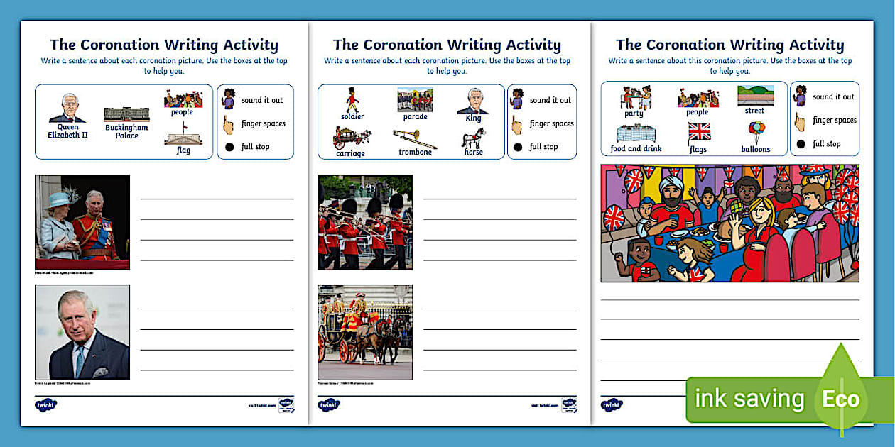 Coronation Writing EYFS Activity | Twinkl | Early Literacy