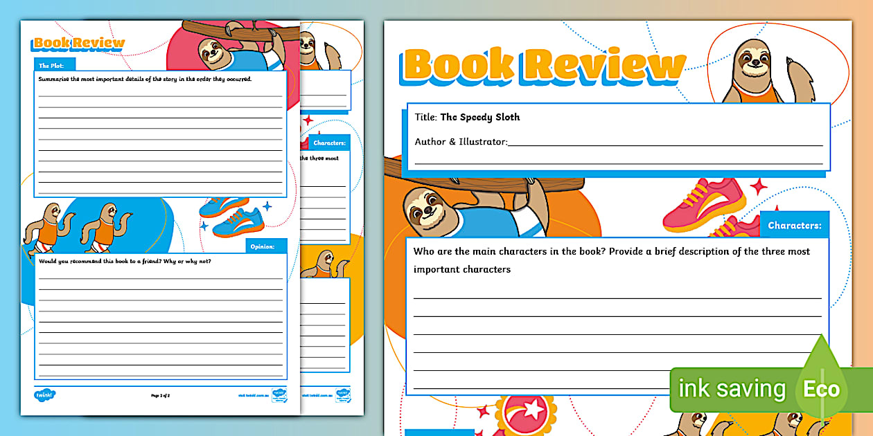 National Simultaneous Storytime Book Review Writing Scaffold