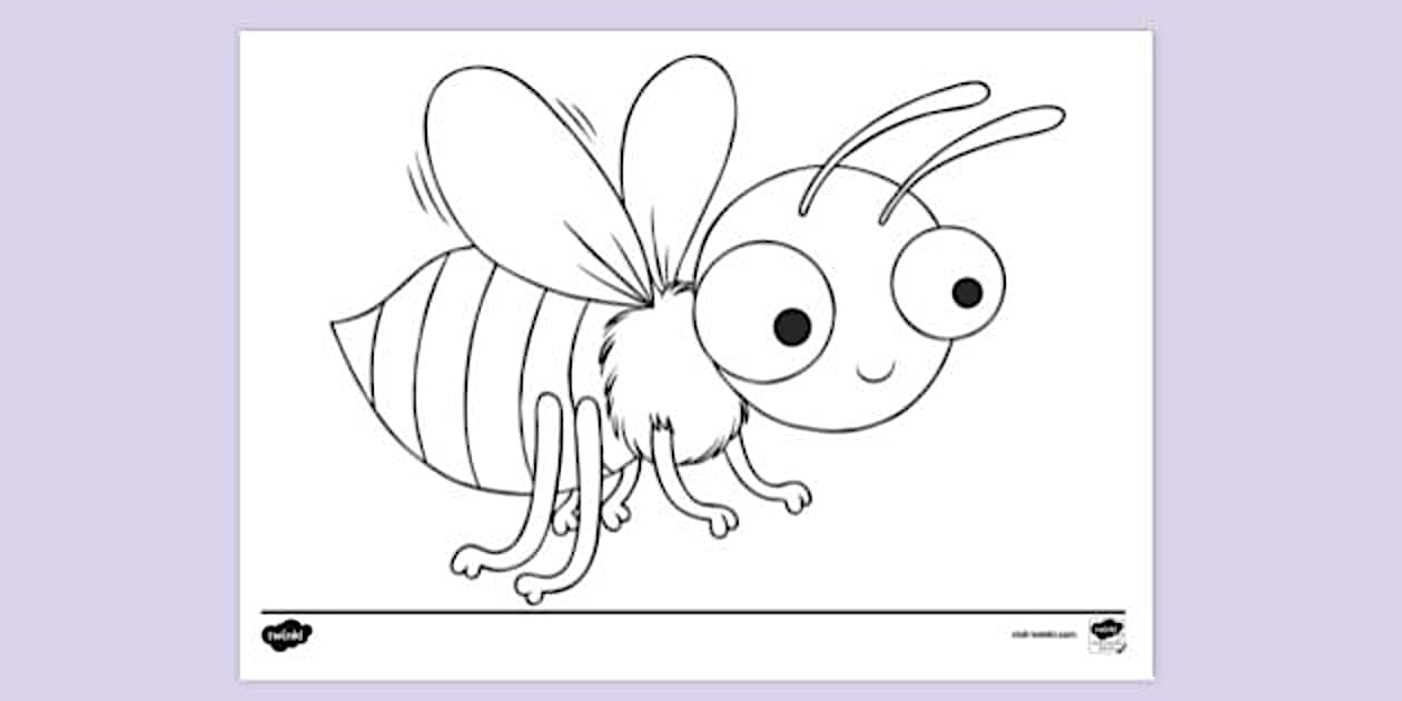 Cartoon Bee Colouring | Colouring Sheets (teacher made)