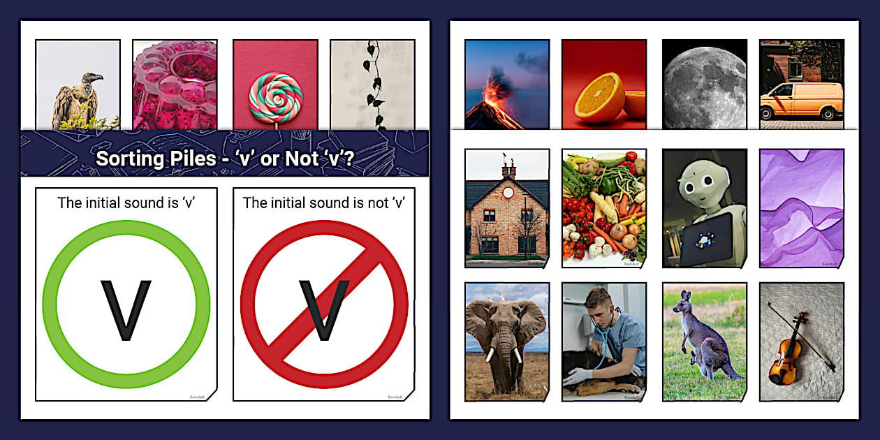 Reinforcing Sounds: 'v' Initial Letter Sorting Activity