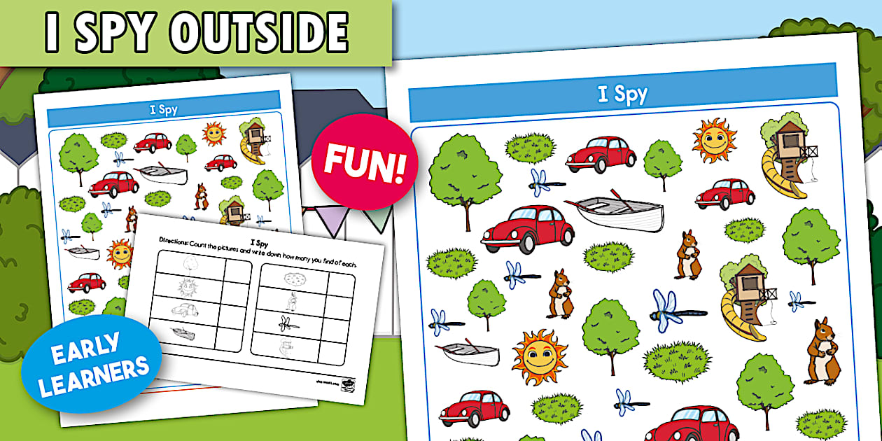 I Spy Outside Worksheet (teacher made) - Twinkl