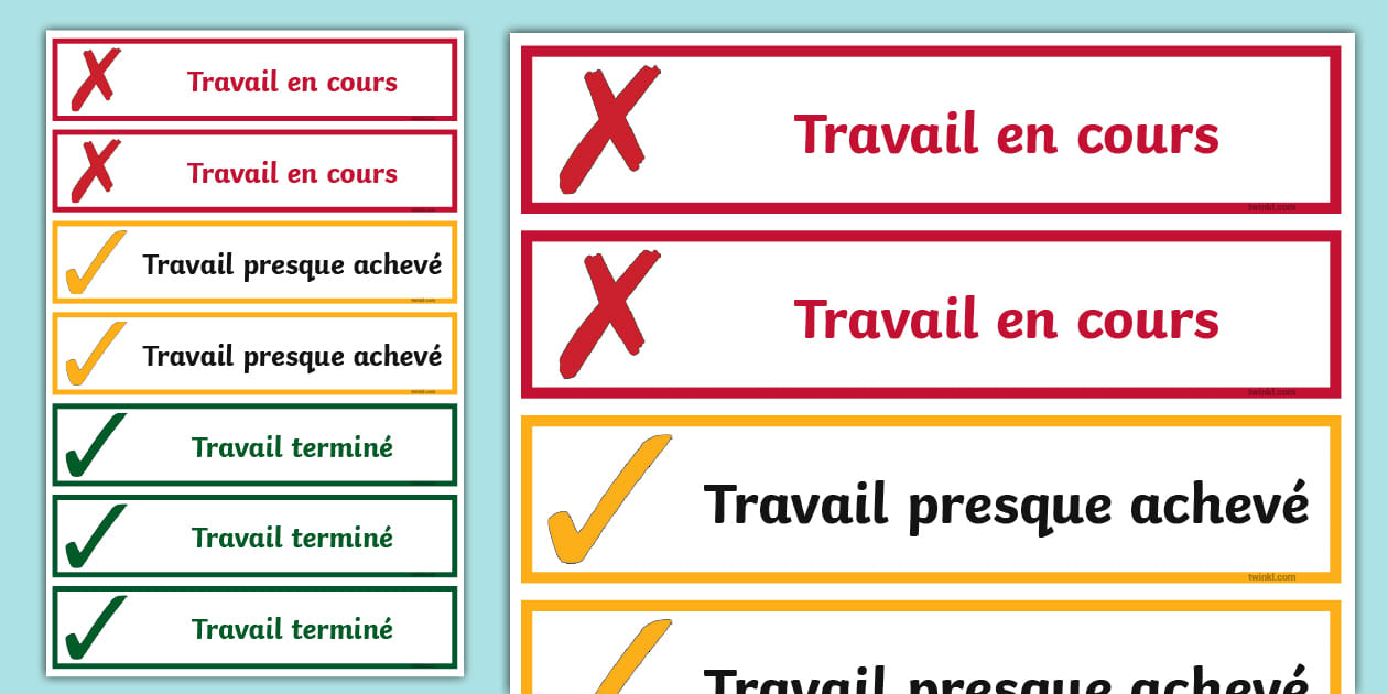 Étiquettes pour casiers : Mon travail (teacher made)