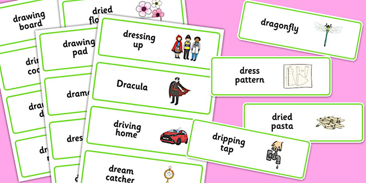 Three Syllable DR Word Cards (teacher made) - Twinkl