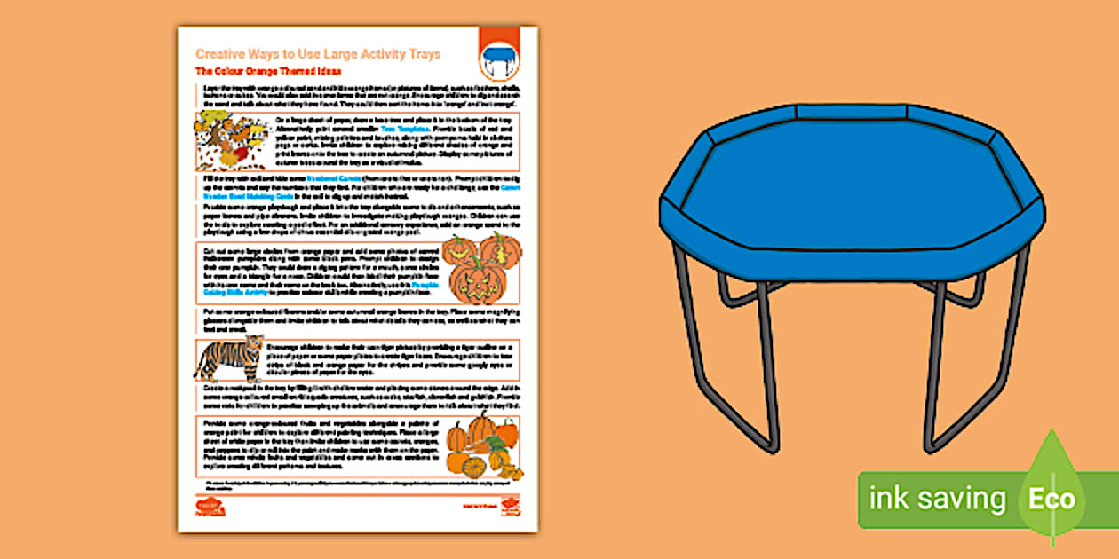 EYFS Activity Tray Orange Ideas (teacher made) - Twinkl