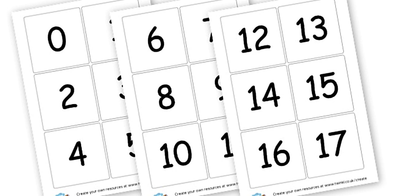 Number Cards 0-20 for Math - Teaching Resources - Twinkl