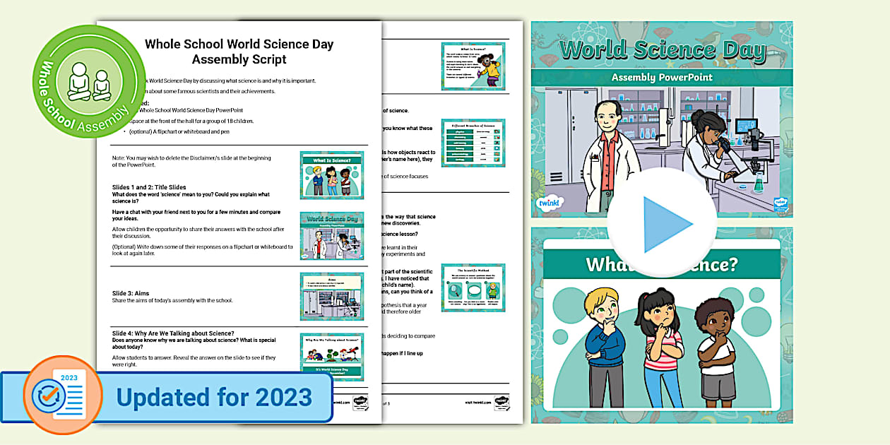 World Science Day Assembly Pack (teacher made) - Twinkl
