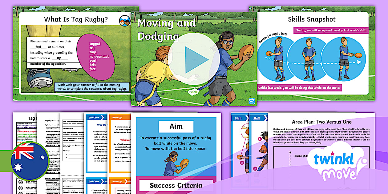 Move PE Year 4 Tag Rugby Lesson 2: Moving and Dodging