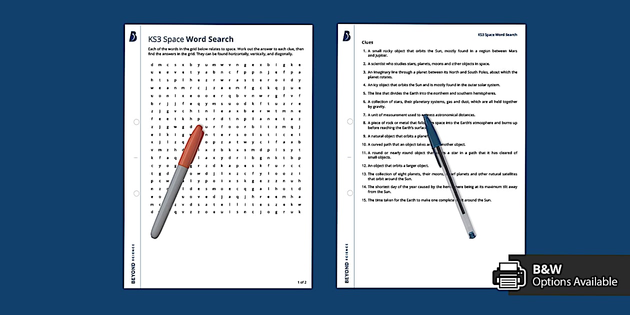 KS3 Space Word Search (teacher made) - Twinkl