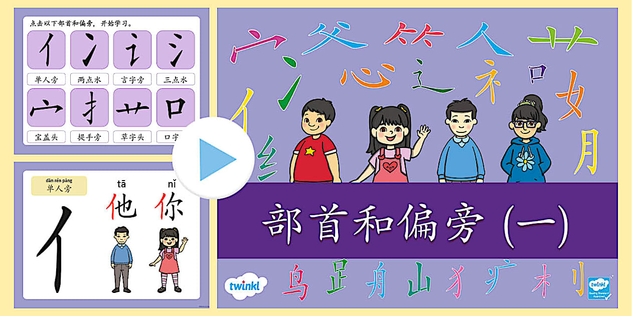 认识部首和偏旁 （一）幻灯片 - Twinkl