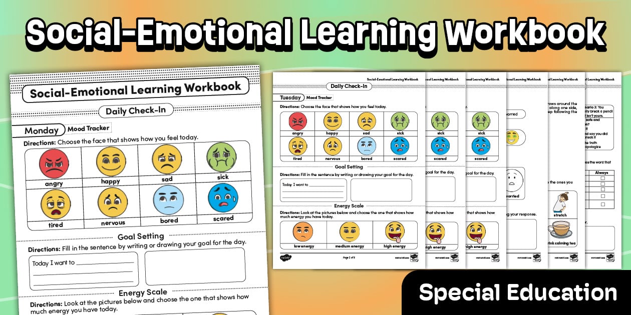 Social Emotional Learning Workbook For Special Education