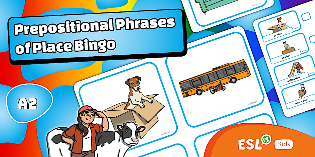 ESL Prepositional Phrases of Place Bingo [Kids, A2]