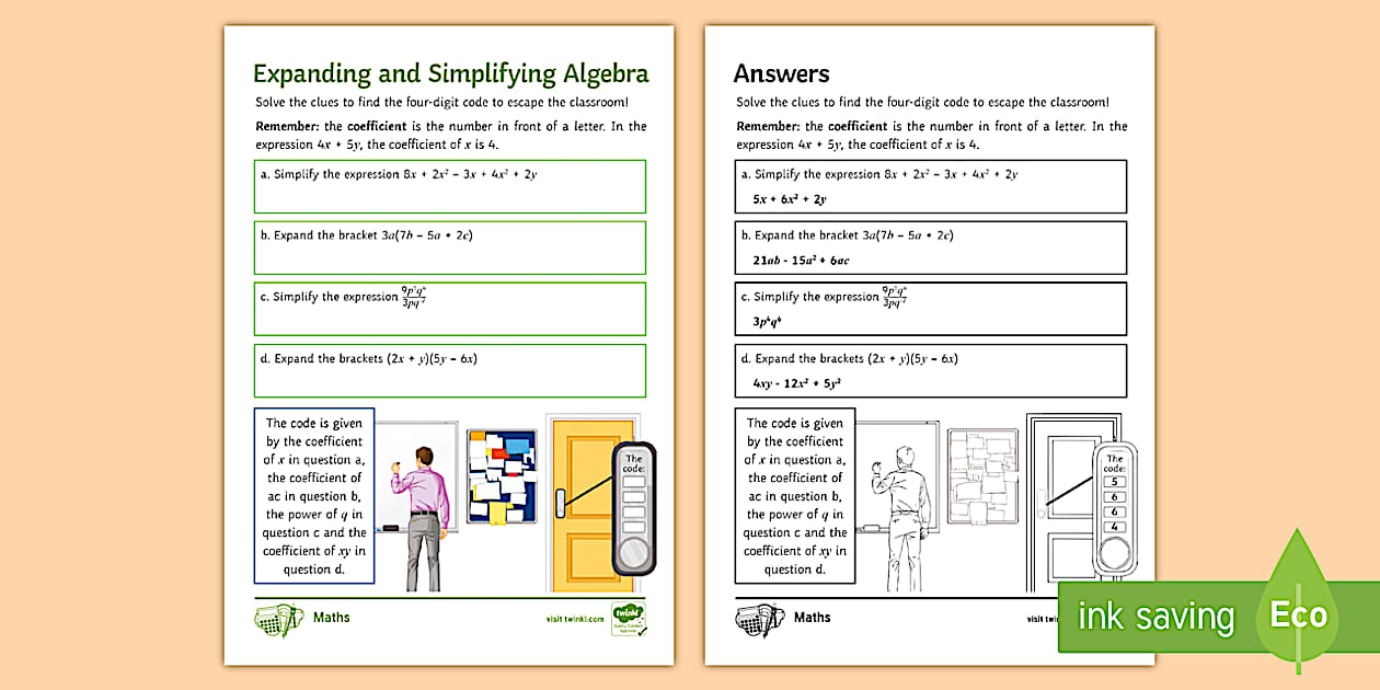 Expanding and Simplifying Algebraic Expressions | Grade 8