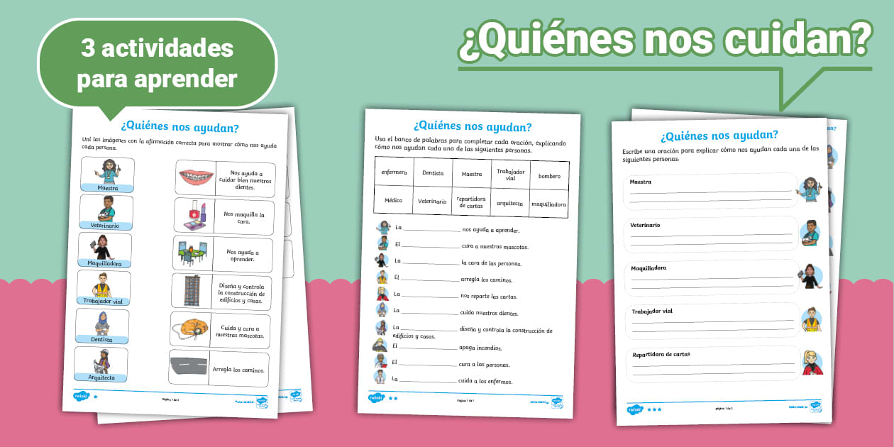 Hojas de actividades: ¿Quiénes nos ayudan?