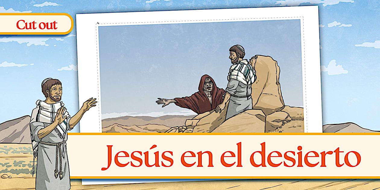 Dibujo de Jesús en el desierto | Recursos Educativos Twinkl