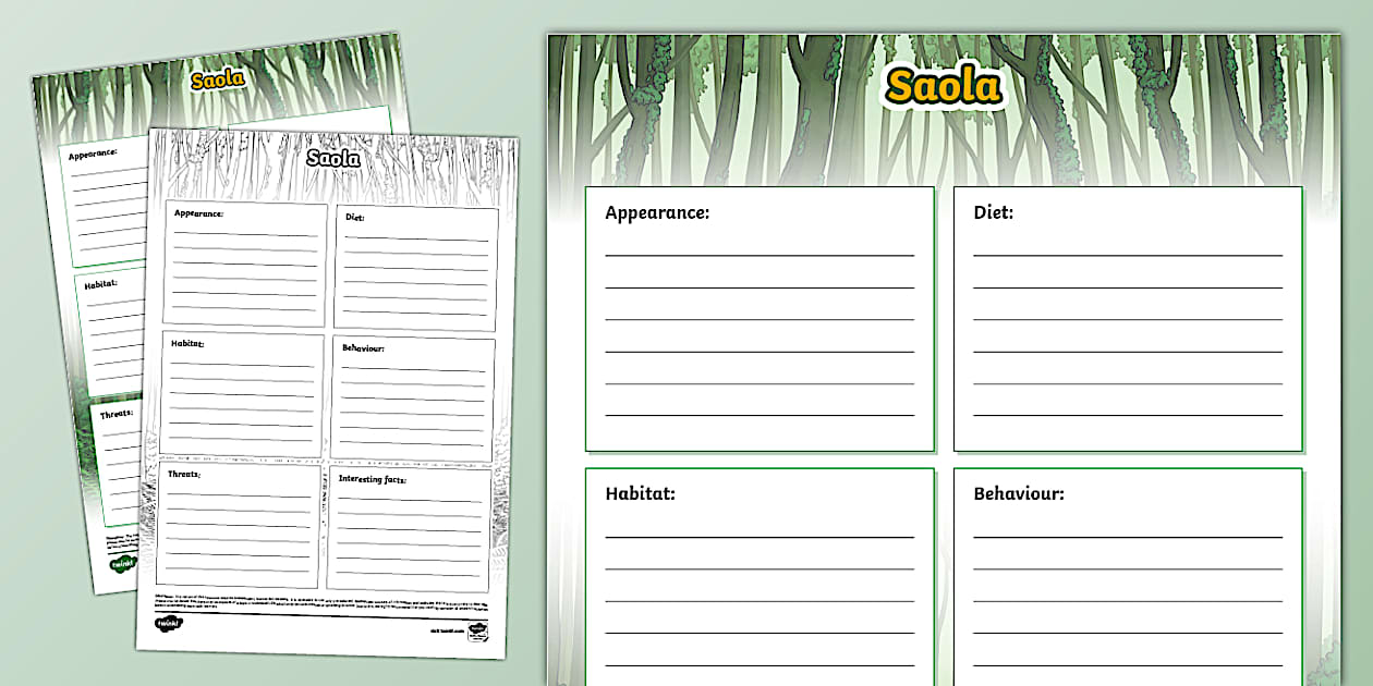 Saola Fact File Template