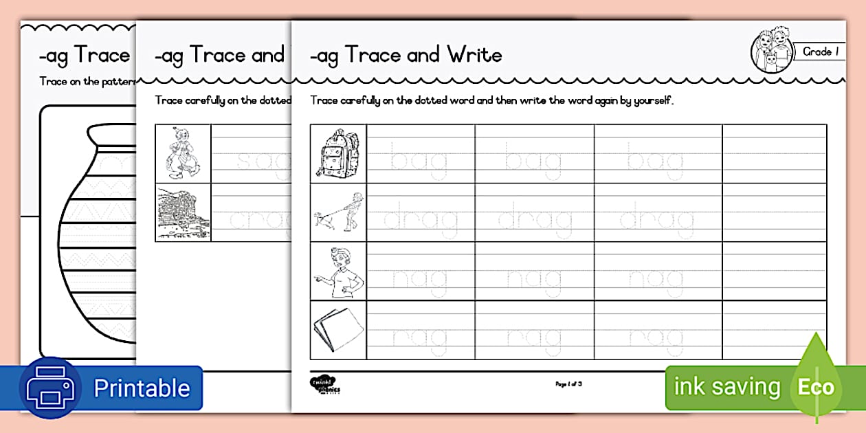 Trace and Write Grade 1 -ag (teacher made) - Twinkl