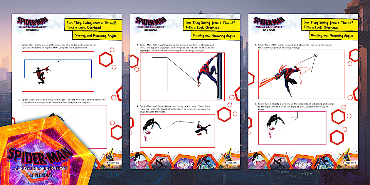 FREE! - 👉 Spider-Man: Drawing and Measuring Angles