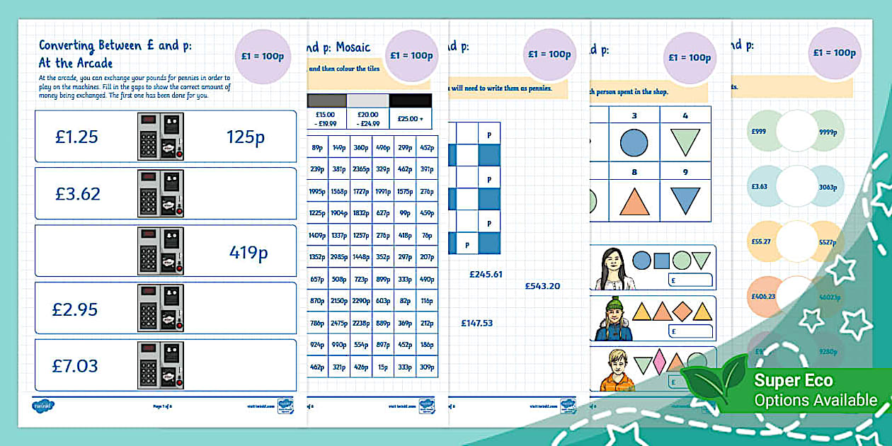 Money: Converting Between £ and p (Ages 7 - 11) - Twinkl