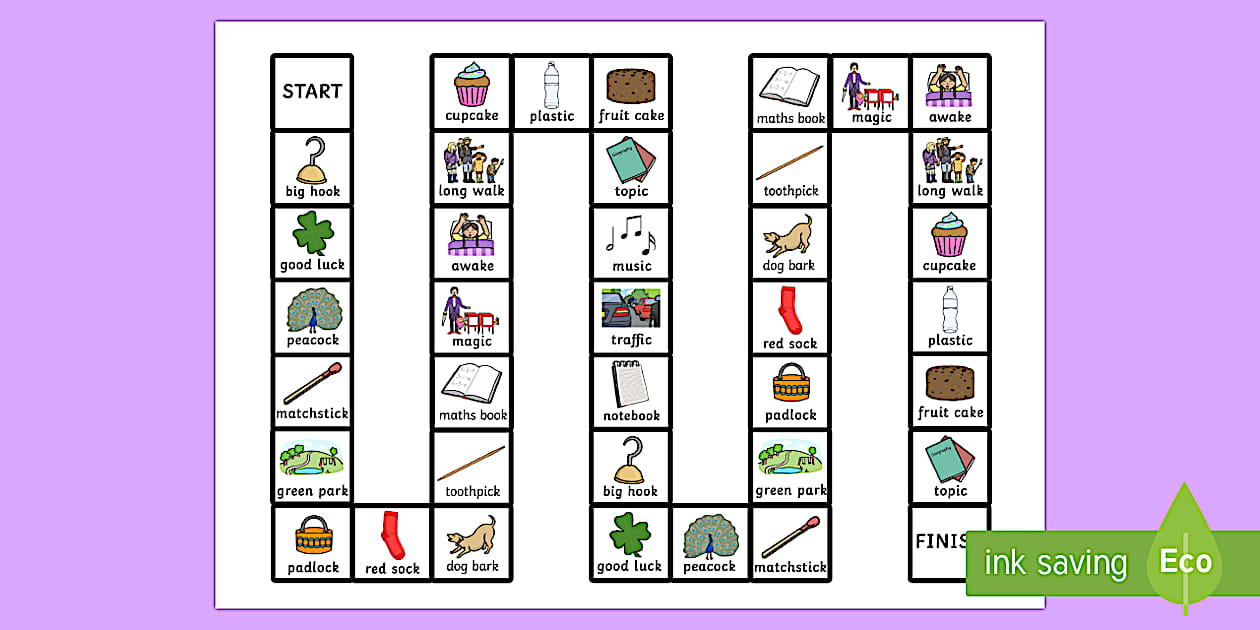 Two Syllable Final 'K' Sound Board Game (Teacher-Made)