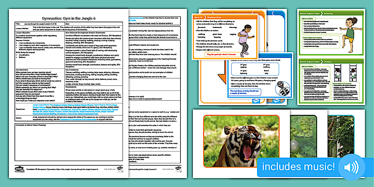 Kindergarten PE Gym in the Jungle Lesson 6: Jungle Journey