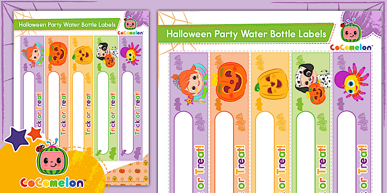 FREE! - Free CoComelon Halloween Bottle Labels for Kids | Twinkl USA