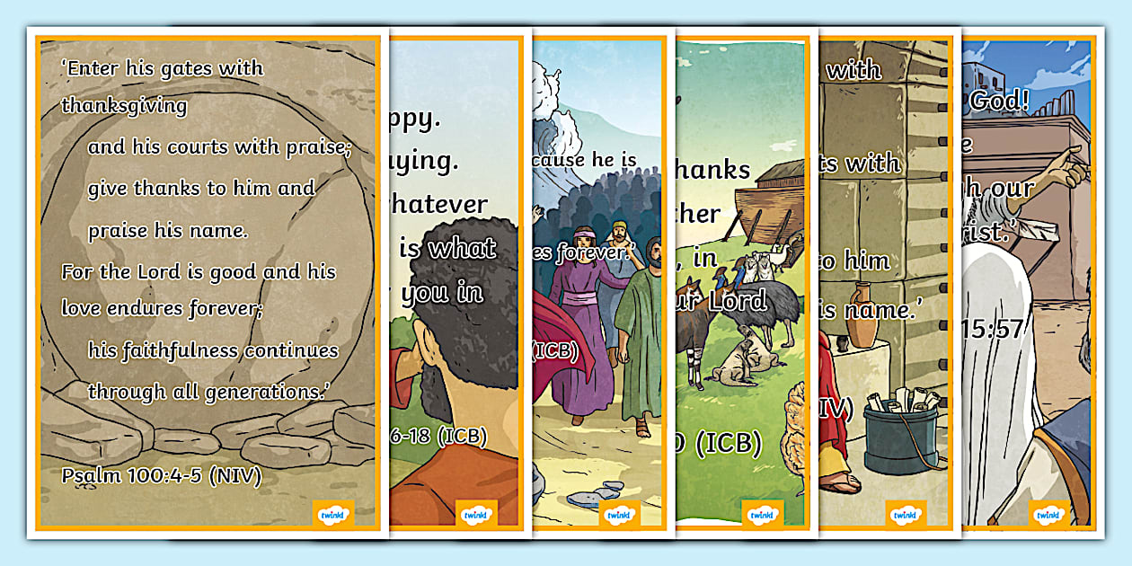 Bible Quotes Thanking God Display Poster Pack (teacher made)