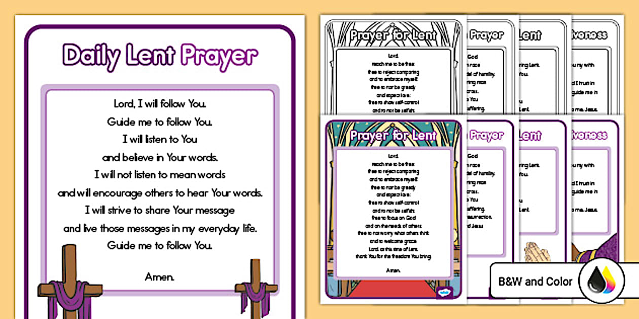 Printable Short Lent Prayers Poster Pack | Twinkl USA