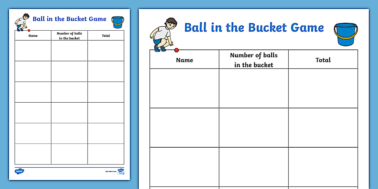 Ball in the Bucket Scoresheet (Teacher-Made) - Twinkl